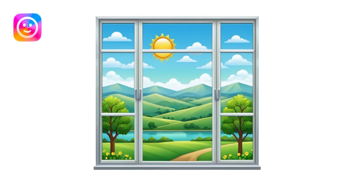 Windows with outdoor view emoji | AI Emoji Generator