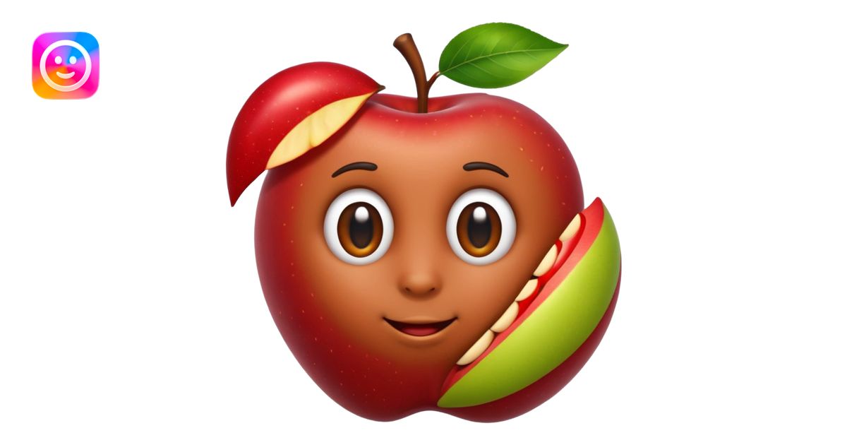 a Worm peeking, worm apple emoji | AI Emoji Generator