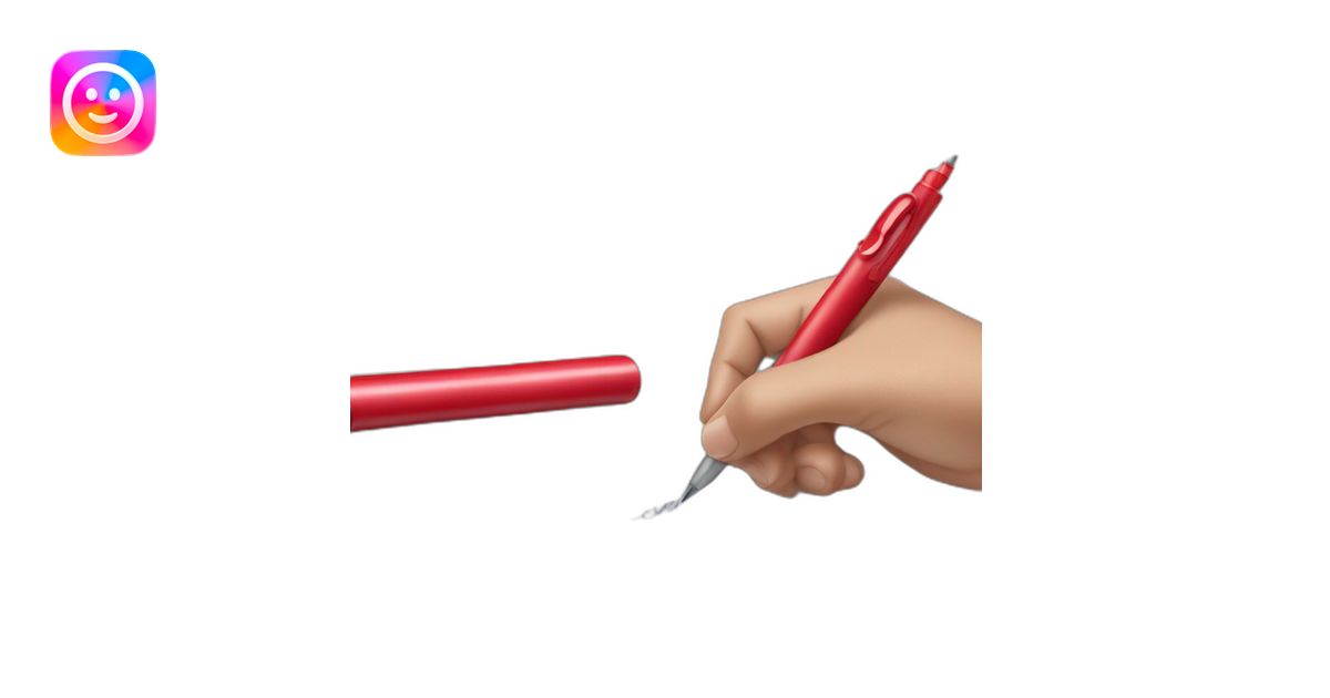 hand writing with a red pen emoji | AI Emoji Generator