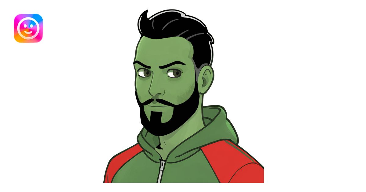 guy with red tracksuit with a beard meme | AI Emoji Generator
