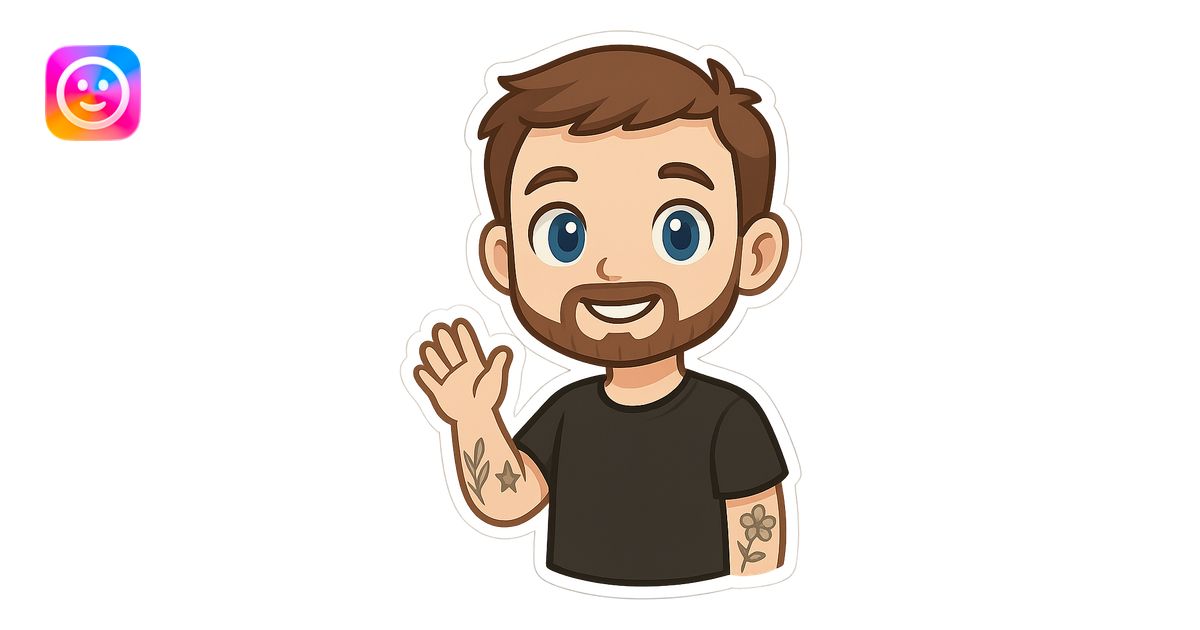 cute chibi cartoon-style male character, front-facing, short brown hair ...