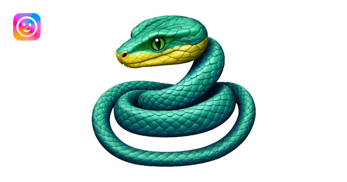 Blue cartoon pit viper emoji | AI Emoji Generator