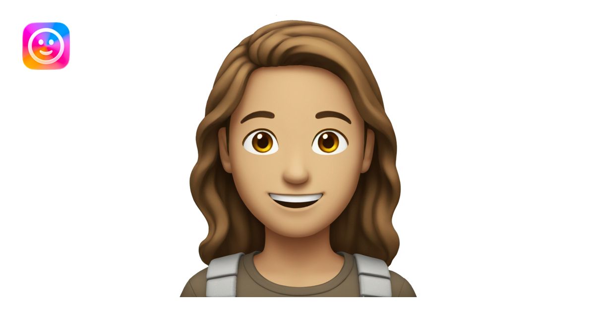 outdoor smile with brown hair emoji | AI Emoji Generator