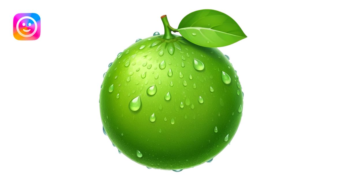 Lime with drops of water emoji | AI Emoji Generator