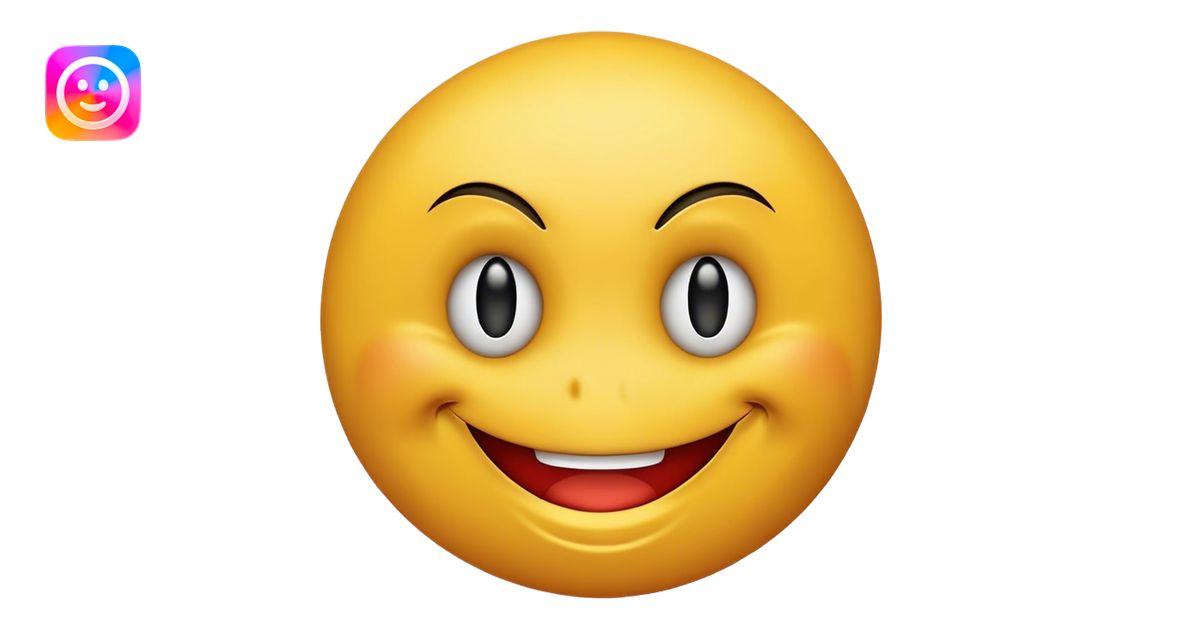 Smiley face doing menacing smirk emoji | AI Emoji Generator