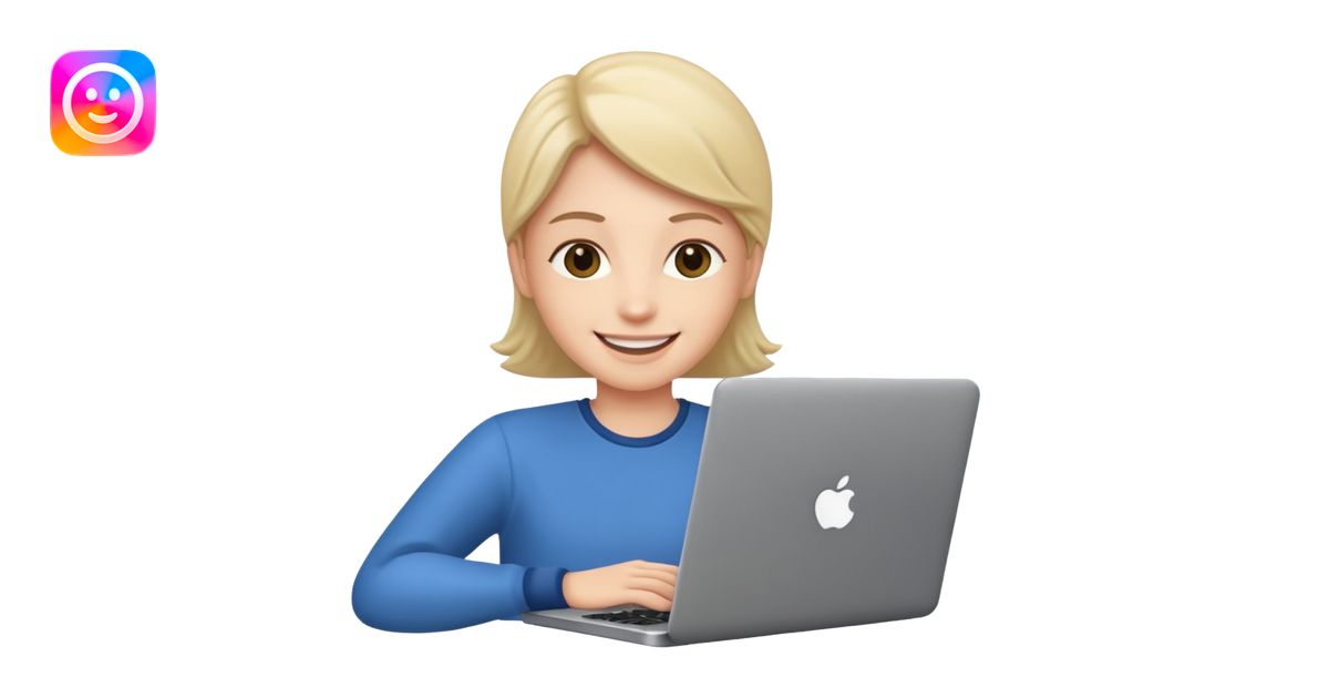 put it a laptopcreate a character and with hss laptop emoji | AI Emoji ...