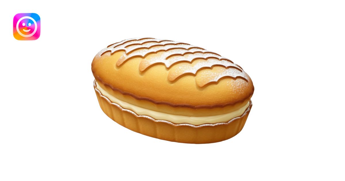 A madeleine pastry. Oval shaped with lines going in the same direction ...