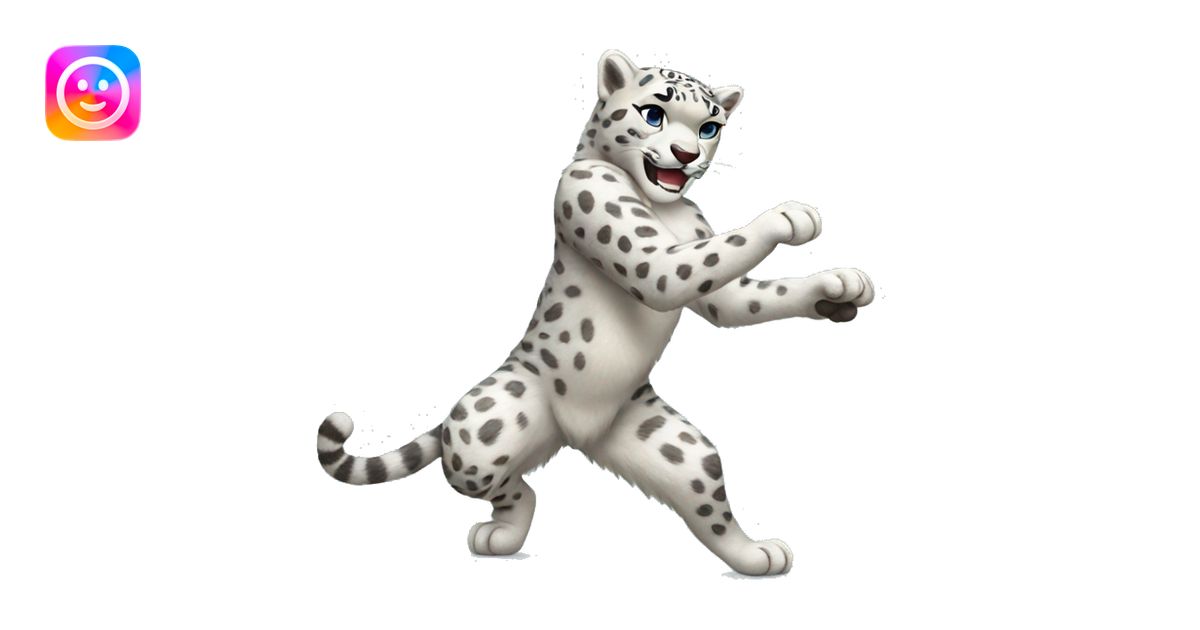 snow leopard dancing emoji | AI Emoji Generator