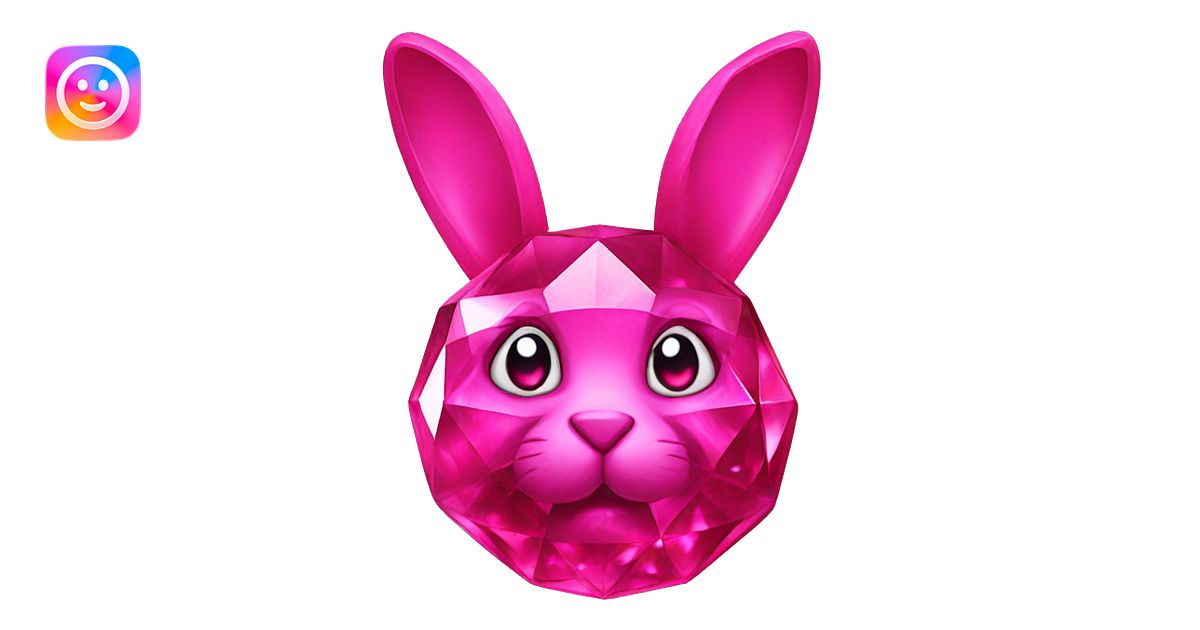 crystal pink rabbit made out of ruby-gems emoji | AI Emoji Generator