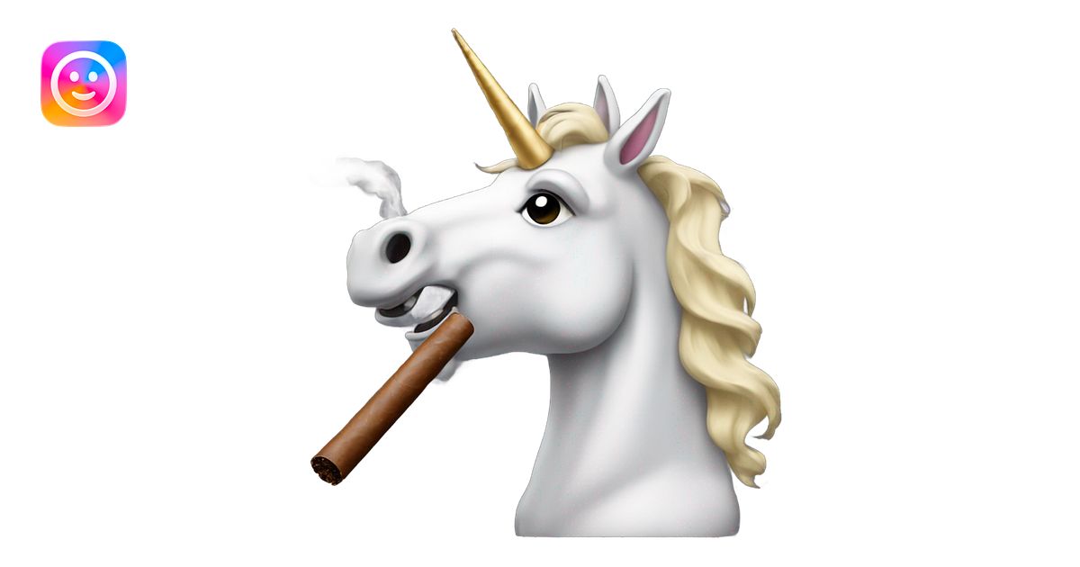 A unicorn smoking a cigar emoji | AI Emoji Generator