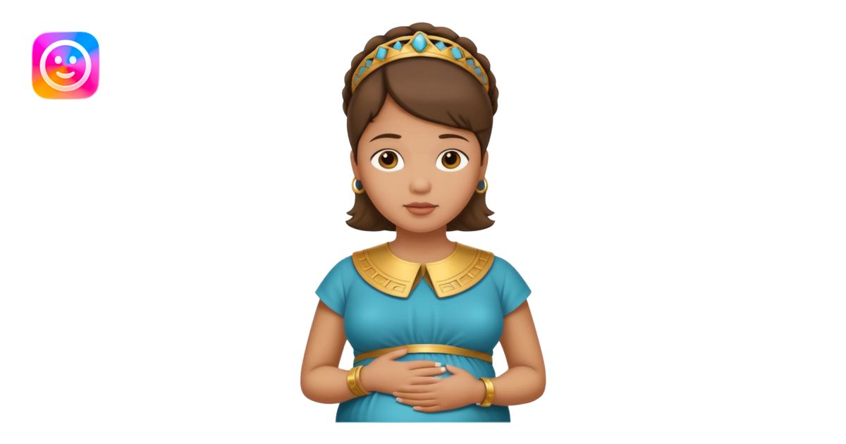 but pregnant and in a roman collar emoji | AI Emoji Generator