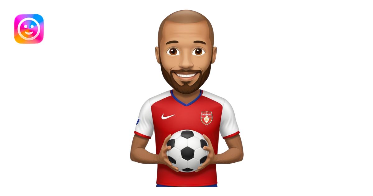 Thierry Henry with signature beard and smile football background emoji ...