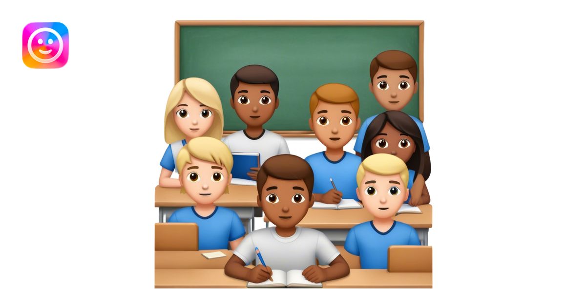 teenager male school class group emoji | AI Emoji Generator