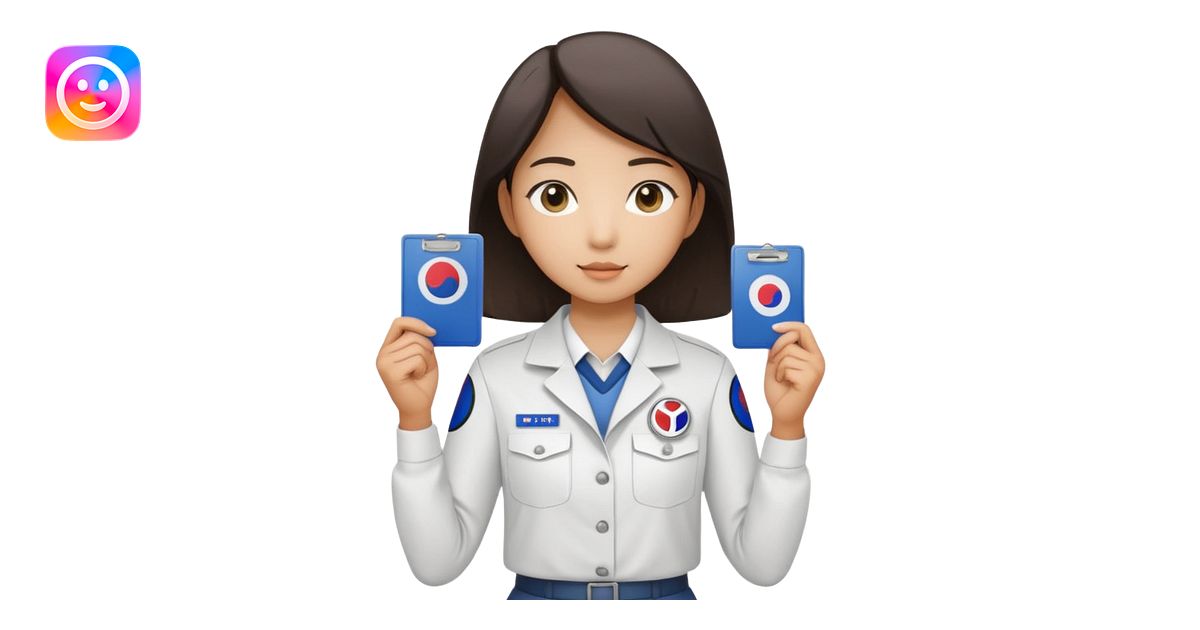 A young Asian guide holding her tour license in both hands, wearing a ...