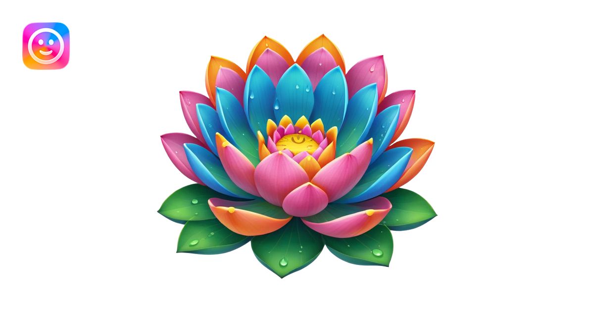 Rainbow lotus emoji | AI Emoji Generator
