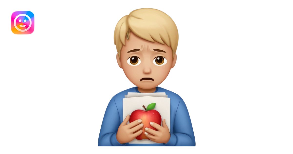 emoji student sad holding paper IELTS 5.5, crying, failure, white ...