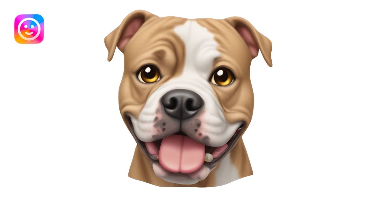 American bully dog drinks soda emoji | AI Emoji Generator