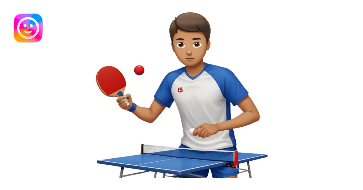 Guy playing ping pong emoji | AI Emoji Generator