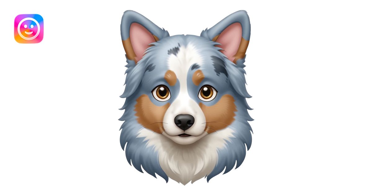 Blue merle Australian Shepherd emoji | AI Emoji Generator