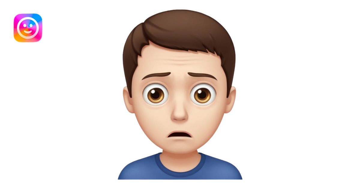 realistic half-length portrait of a scared man emoji | AI Emoji Generator
