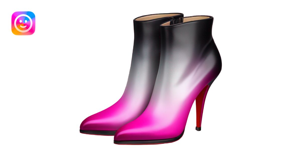 Realistic isolated top view of a pair of Louboutin Black,Silver,and Hot ...