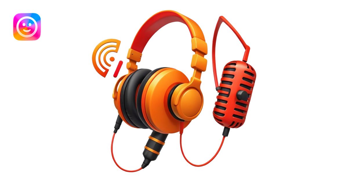 Create a dynamic and creative emoji that represents voiceover and ...