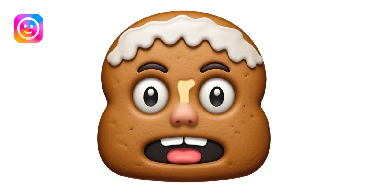 angry gingerbread man head plain emoji | AI Emoji Generator