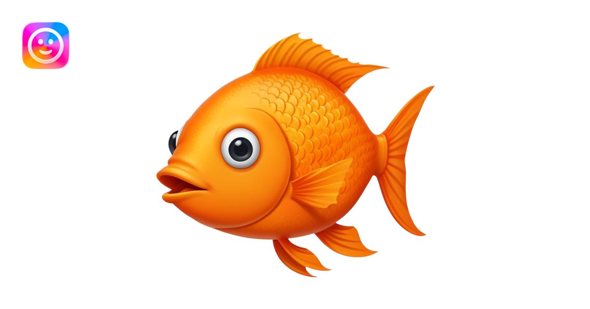ultra derpy bright orange fish in side profile facing right, both ...