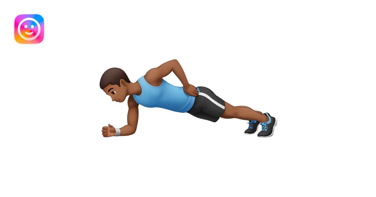 persona haciendo plancha gimnasio con los codos en el suelo emoji | AI ...