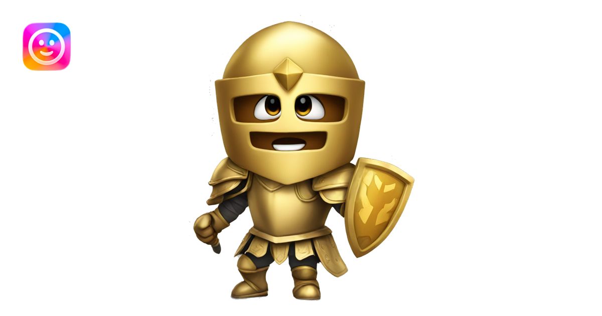 Golden knight celebrating happy emoji | AI Emoji Generator