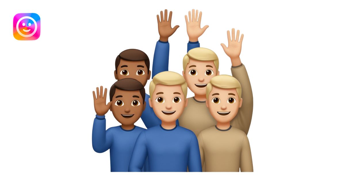 Men say hi emoji | AI Emoji Generator