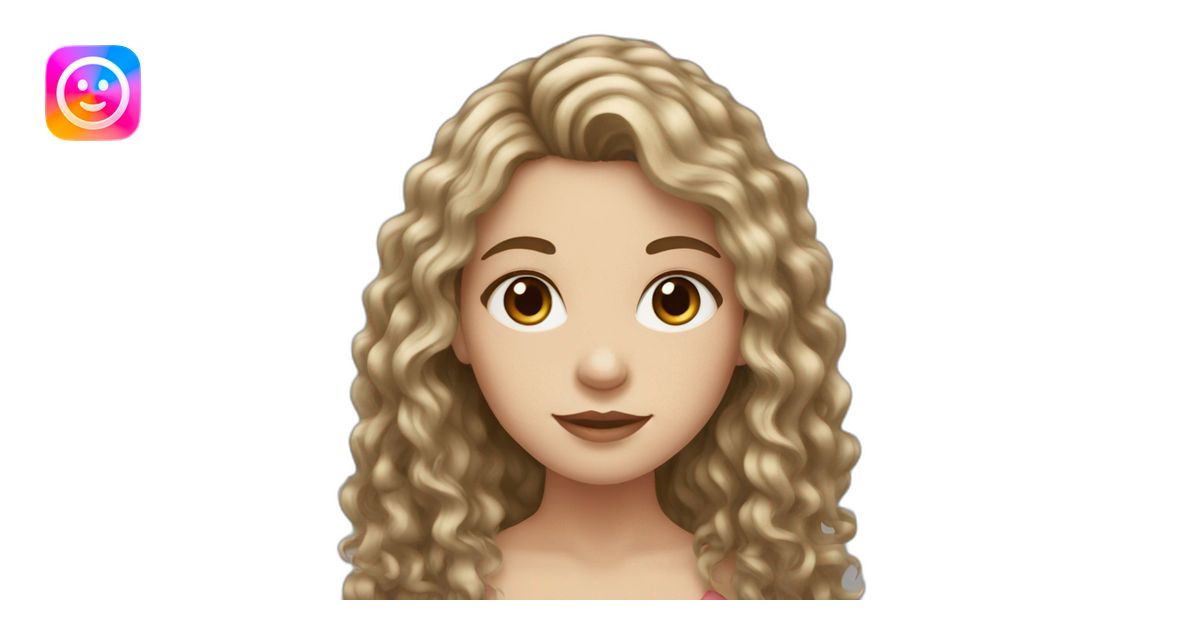 White girl with dark brown curly long hair emoji | AI Emoji Generator