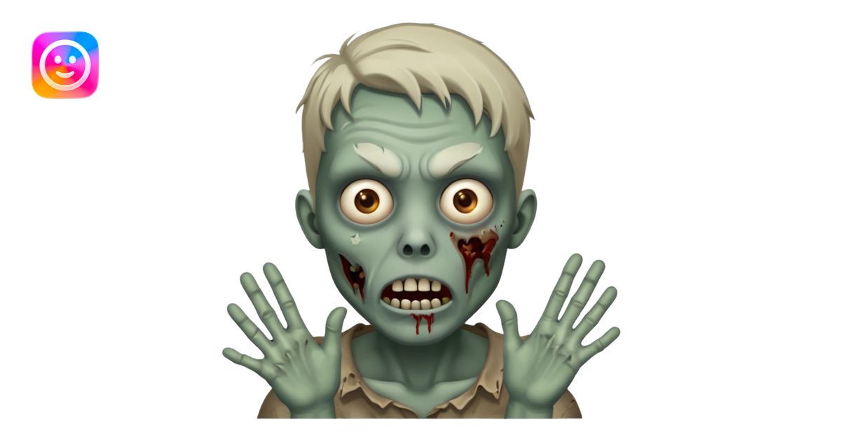 suprised zombie, hands on cheeks emoji | AI Emoji Generator