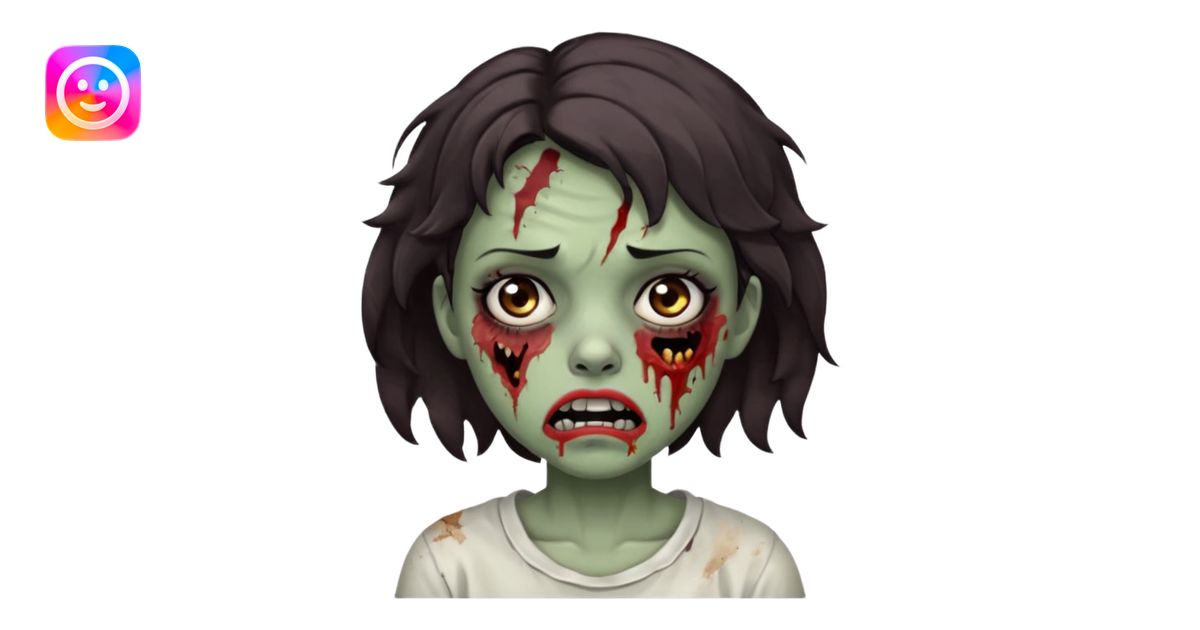 Zombie girl with bruises, she has a dark brown short wavy hair, she has ...