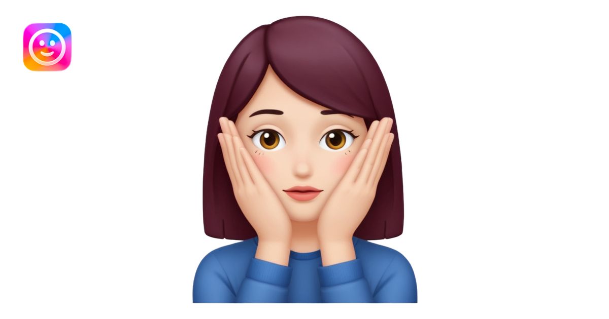 Standard smiley emoji blushing and hiding face with hands emoji | AI ...