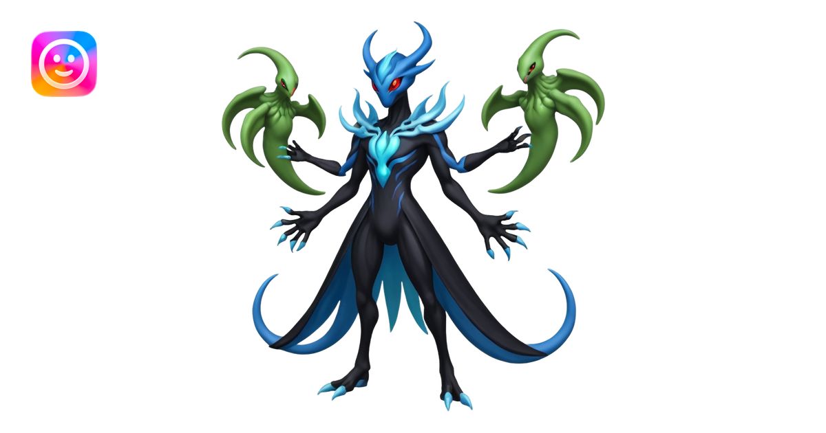 Darkrai-Venom-Cresselia-Zygarde-Electrike-Fakémon-fusion, full body ...