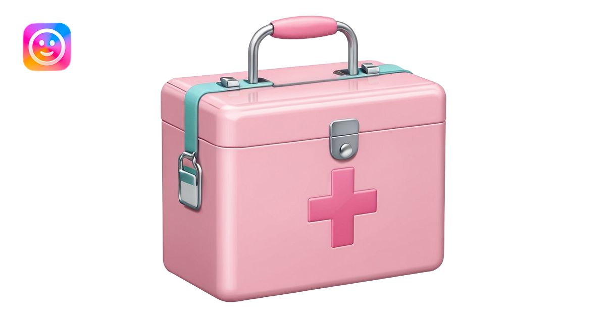 Pastel Pink medical box emoji | AI Emoji Generator