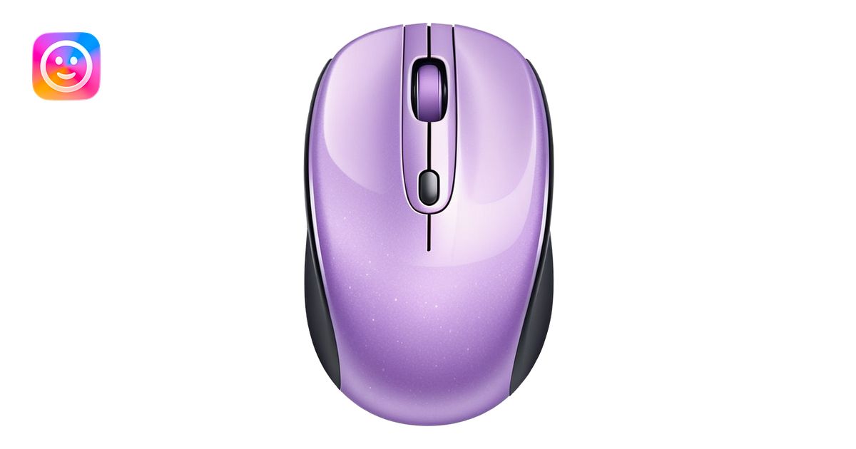Realistic glitter pastel purple computer mouse emoji | AI Emoji Generator