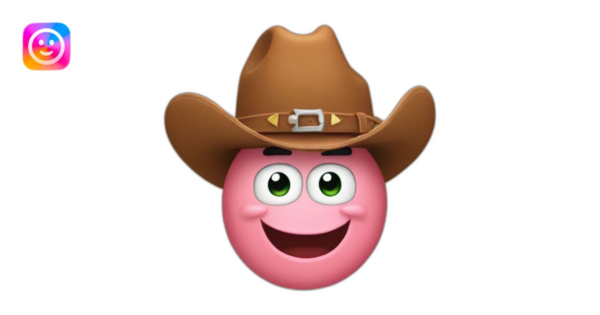 Patrick Star wearing a cowboy hat emoji | AI Emoji Generator