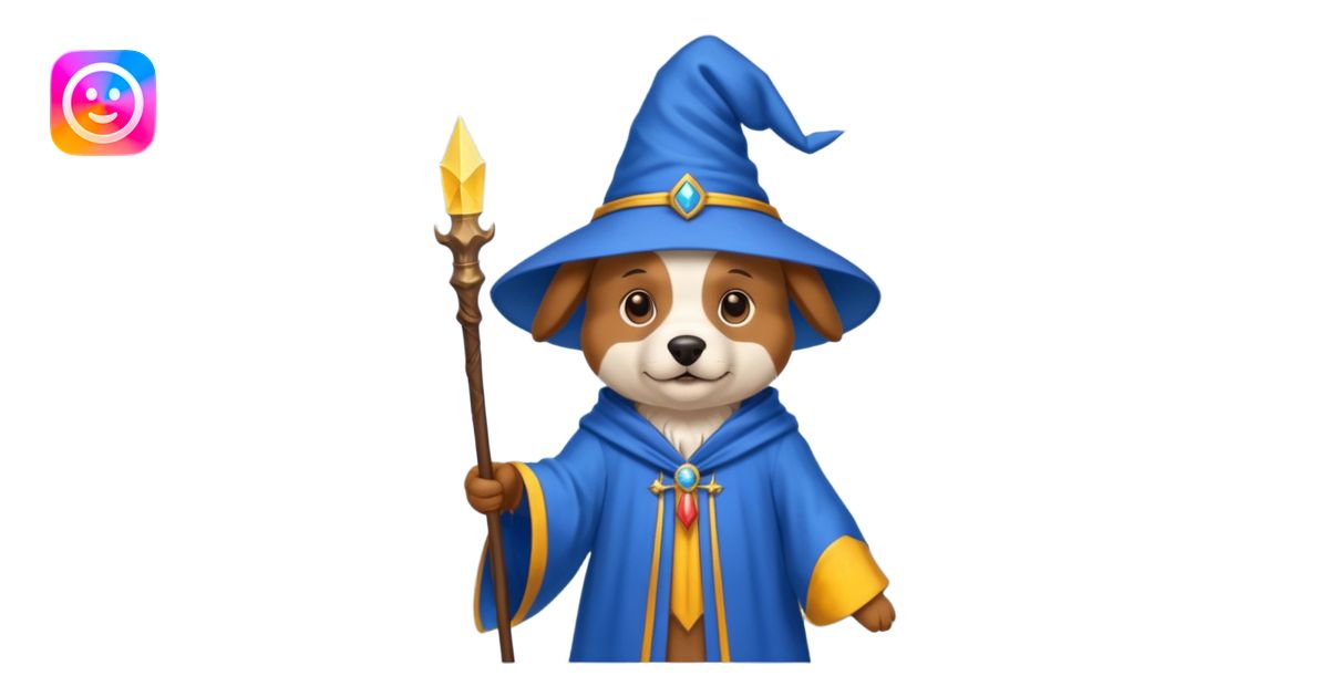 Dog wizard emoji | AI Emoji Generator
