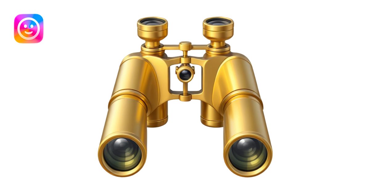 gold binoculars with large lenses emoji | AI Emoji Generator
