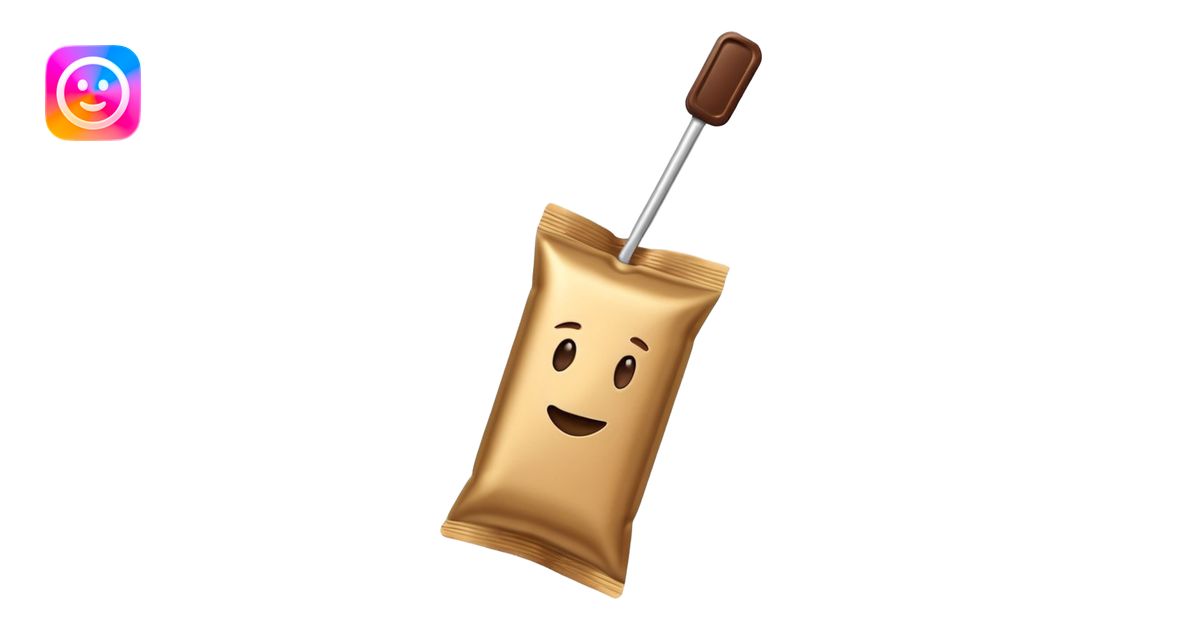 long rectangular coffee sachet stick emoji | AI Emoji Generator