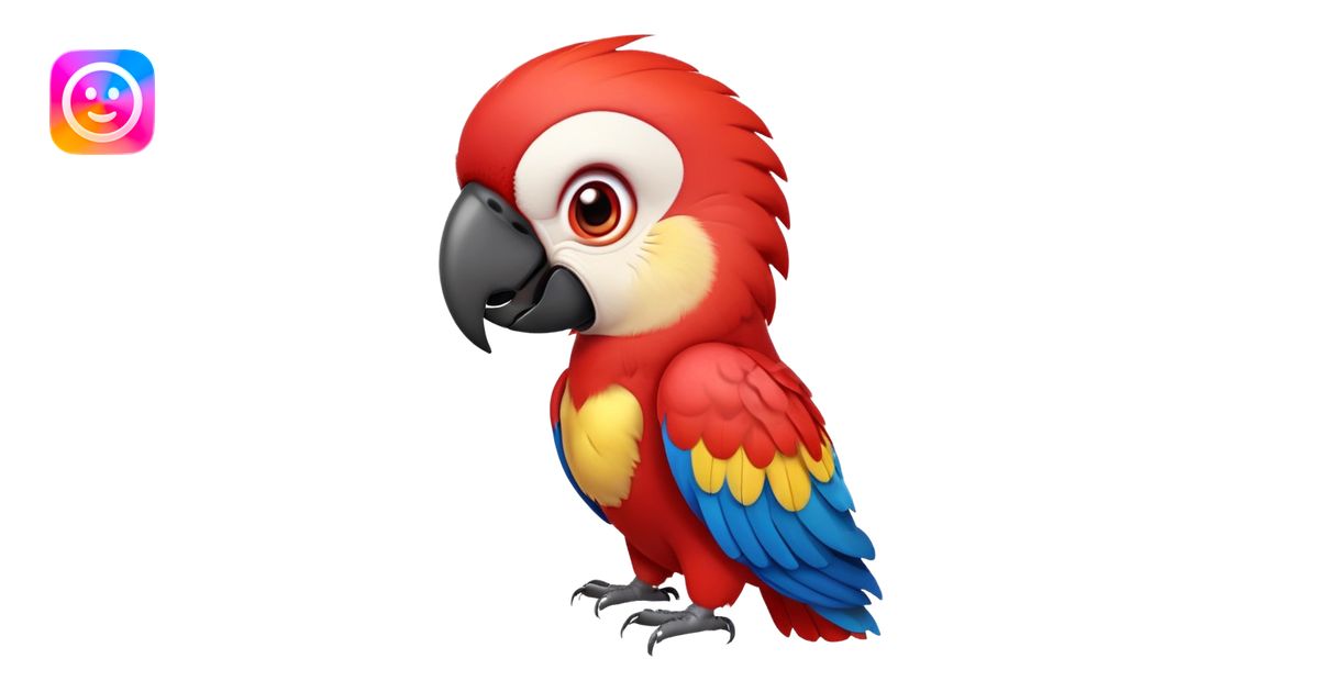 cinematic-cute-macaw-portrait-emoji,-head-tilted-playfully-and ...