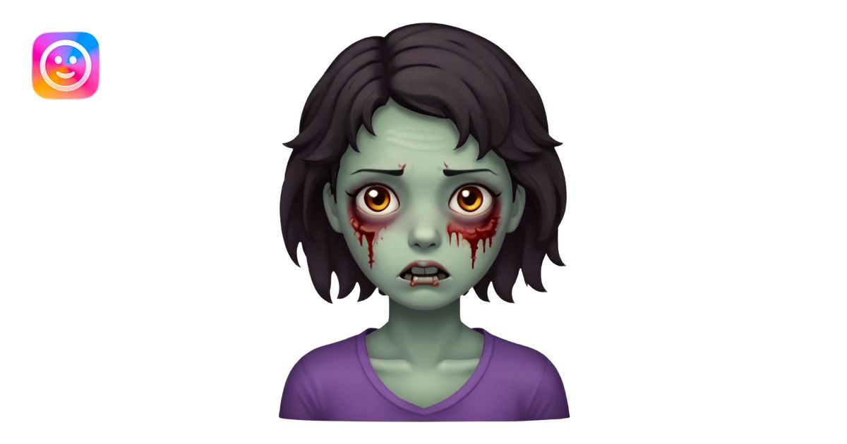 Zombie girl with bruises, she has a dark short wavy hair, she has a ...