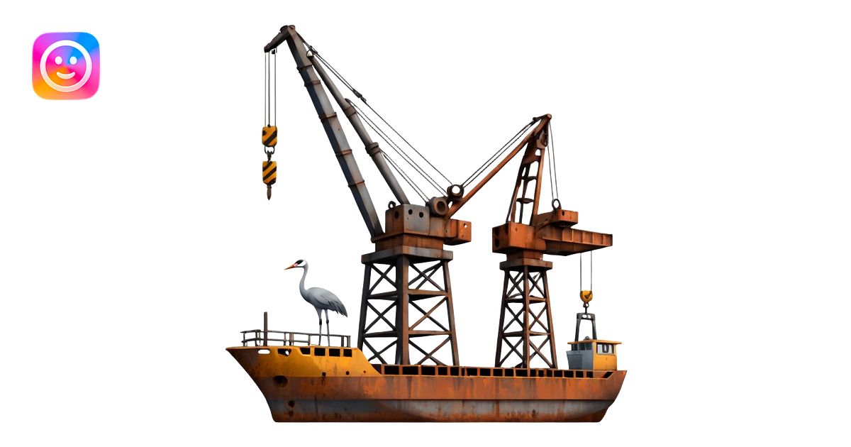 Cranes at the dock emoji | AI Emoji Generator