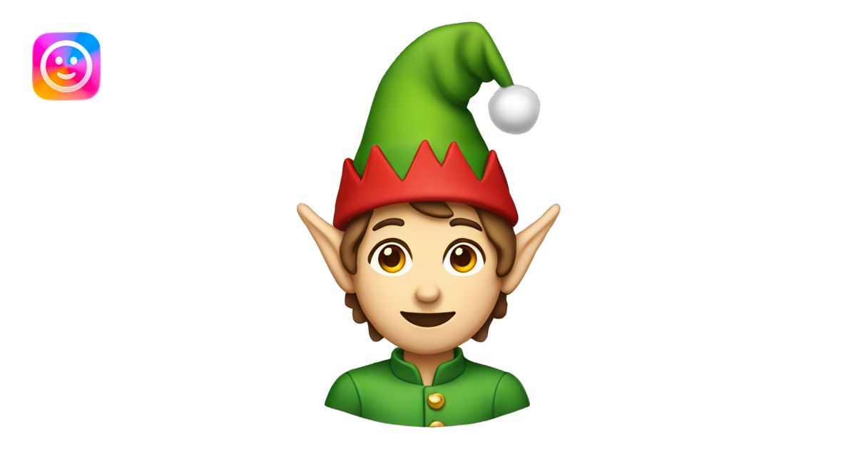 Christmas elf with brown hair emoji | AI Emoji Generator