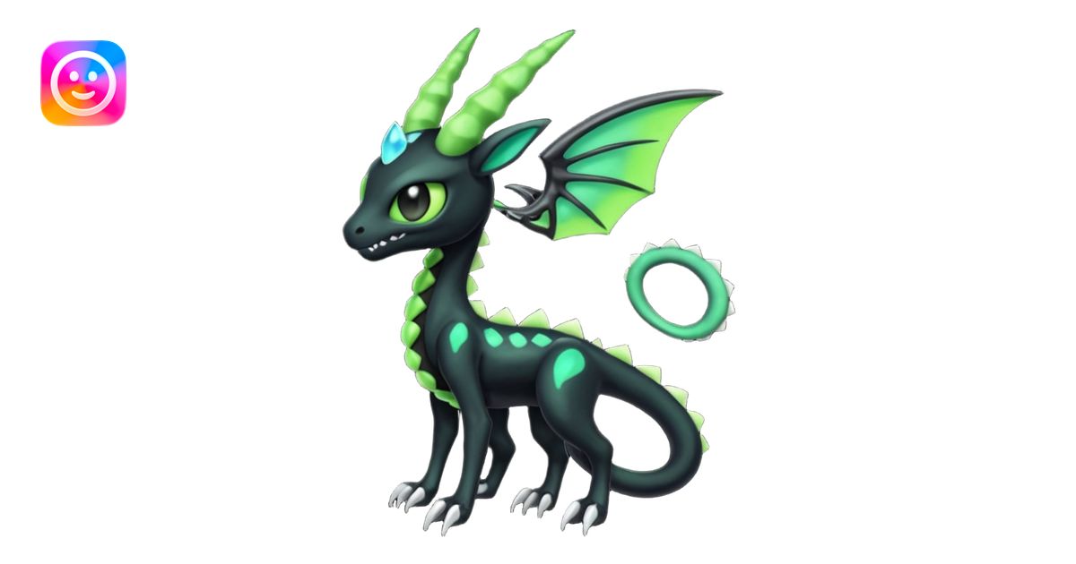 Horned Evil Cool Handsome Badass Edgy Obsidian-black and neon-glowing ...