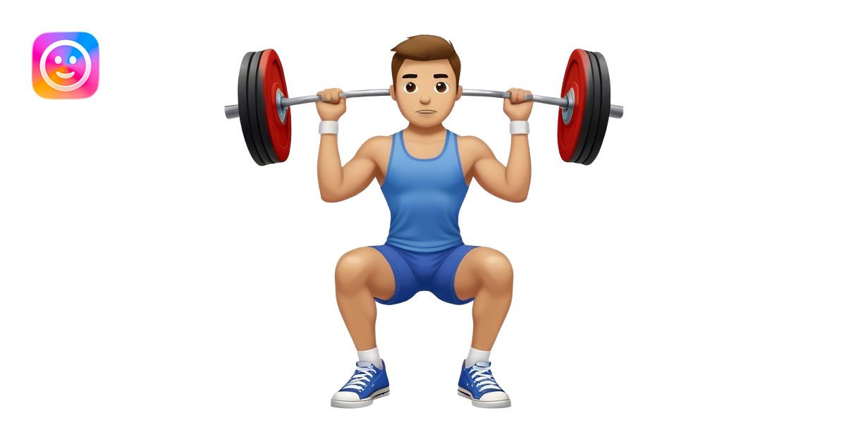 guy with converse-shoes clean and jerk exercise emoji | AI Emoji Generator