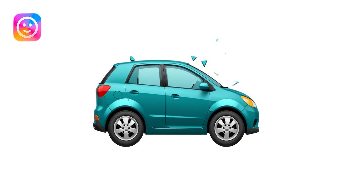 Minimalist pictogram of a car crash test, 2D icon, impact symbol ...