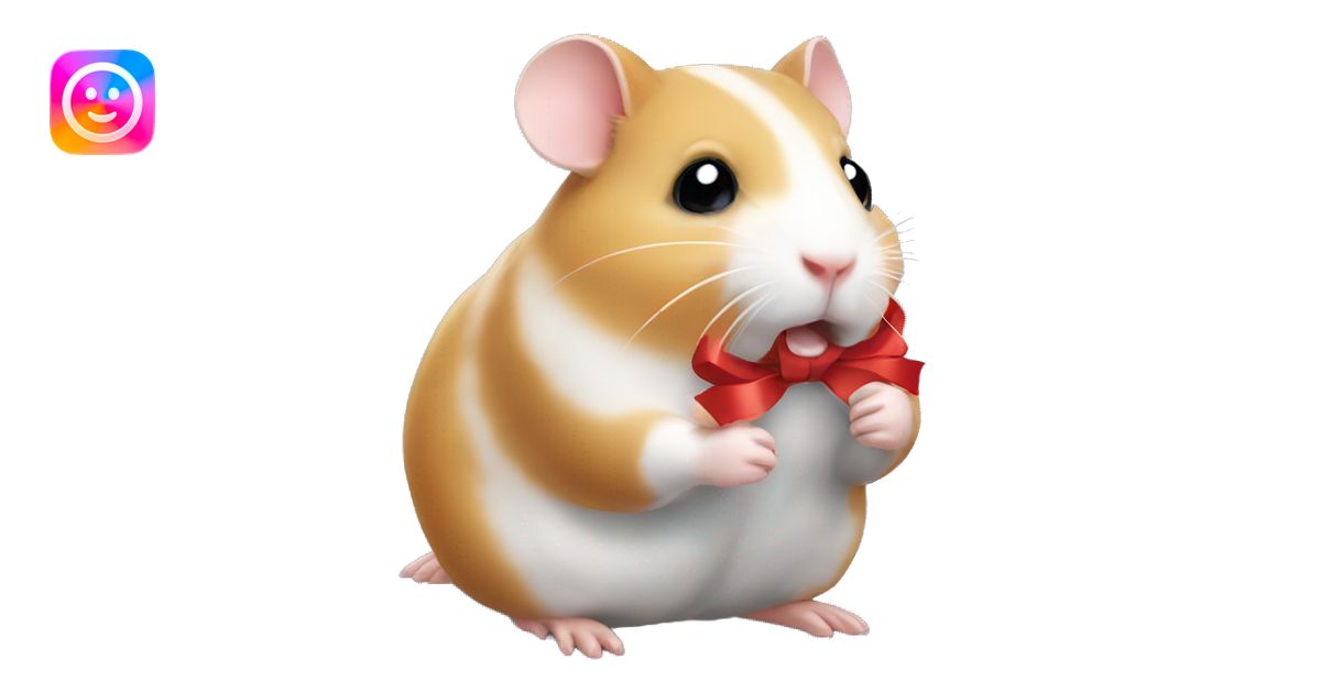 Hamster with ribbon emoji | AI Emoji Generator